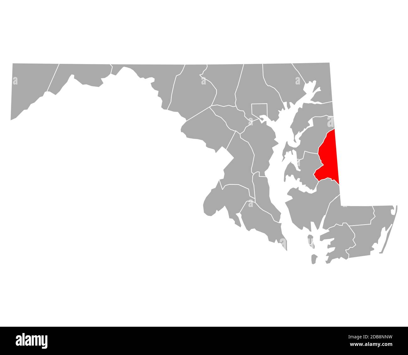 Map of Caroline in Maryland Stock Photo - Alamy