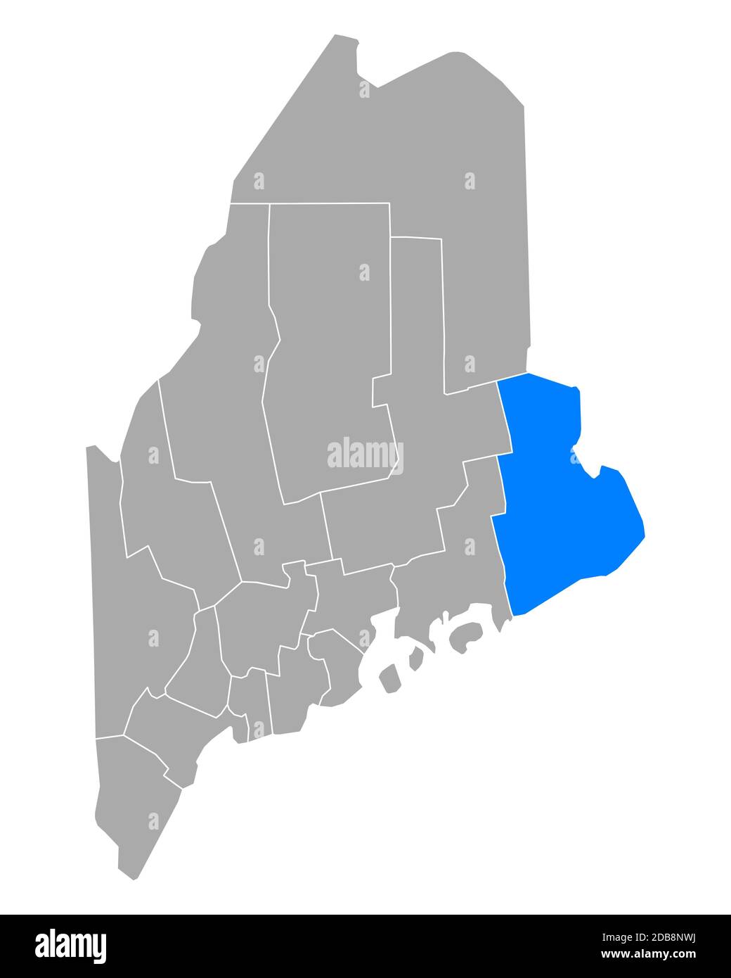 Map of Washington in Maine Stock Photo - Alamy