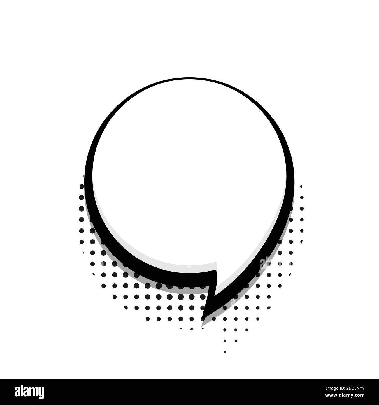 Vector modern halftone bubble speech icon on white background Stock ...