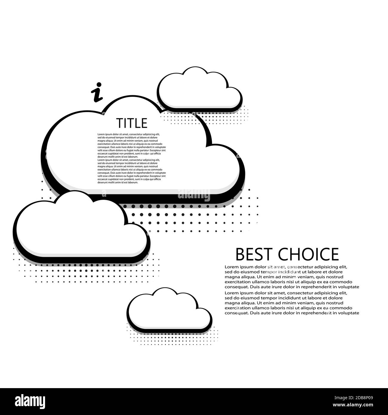 Vector modern halftone cloud icons background Stock Vector Image & Art ...