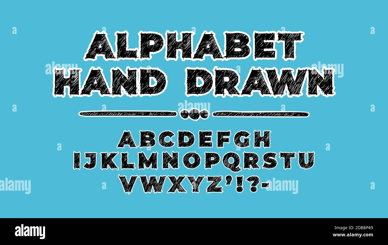 Vintage Hand Drawn Typeface. Retro Styled Font. Cute Lettering Hand ...