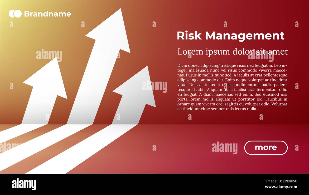 Risk Management - Web Template in Trendy Colors. Business Arrow Target ...