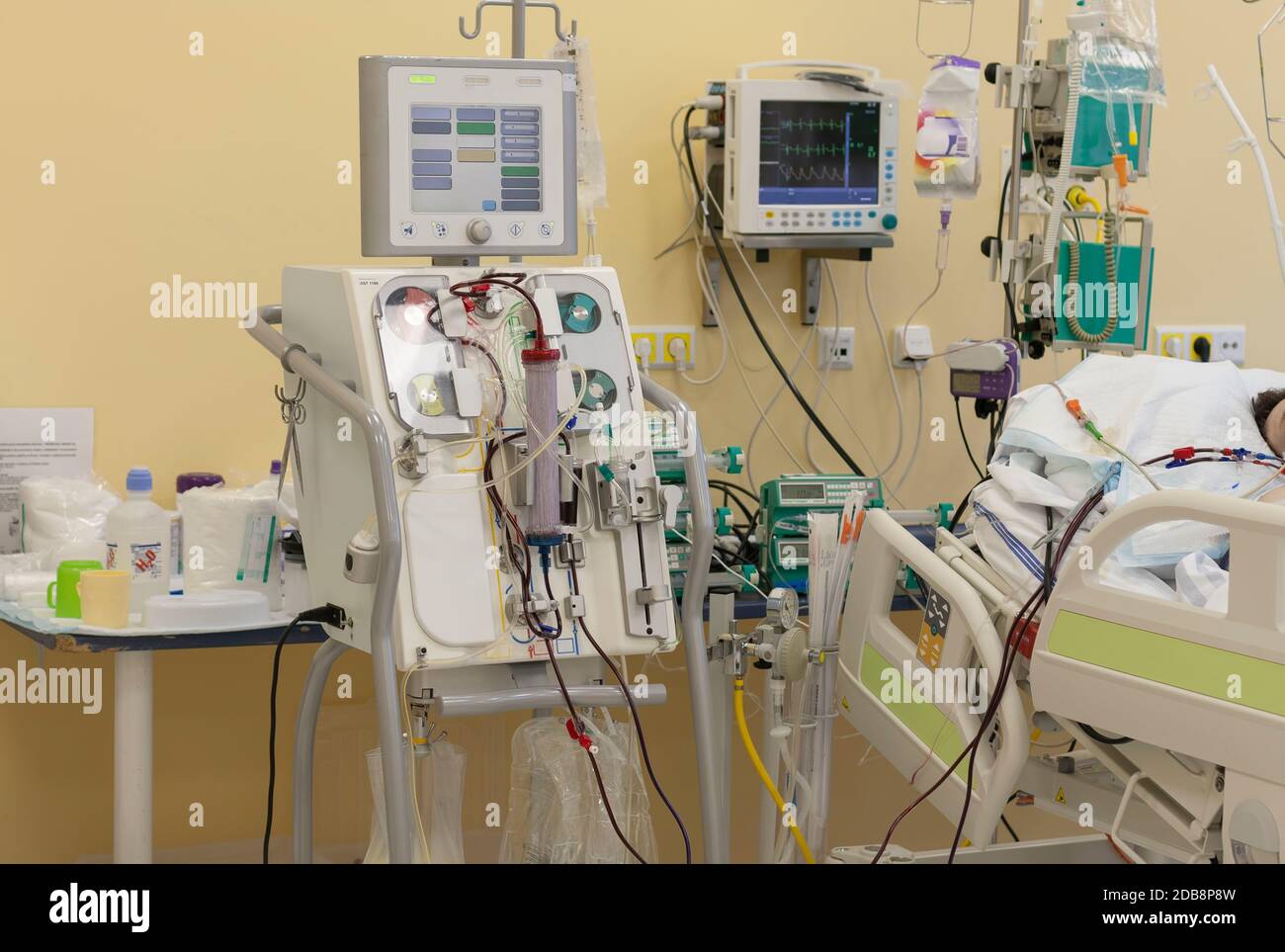 Hemodialysis machine which connected kidney hi-res stock photography ...