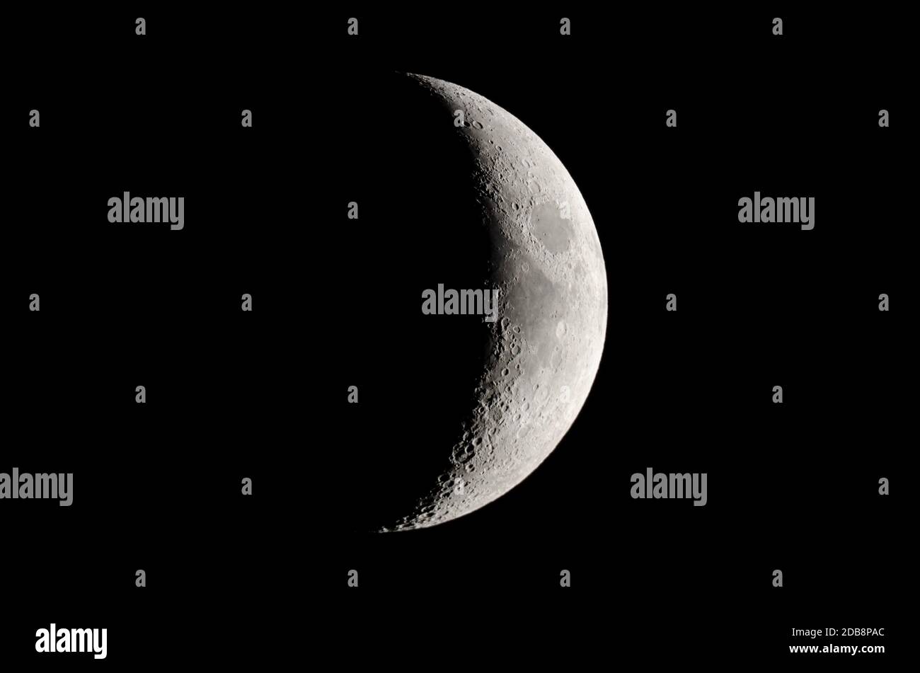 Phases of the Moon. Waxing crescent, moon background Stock Photo - Alamy