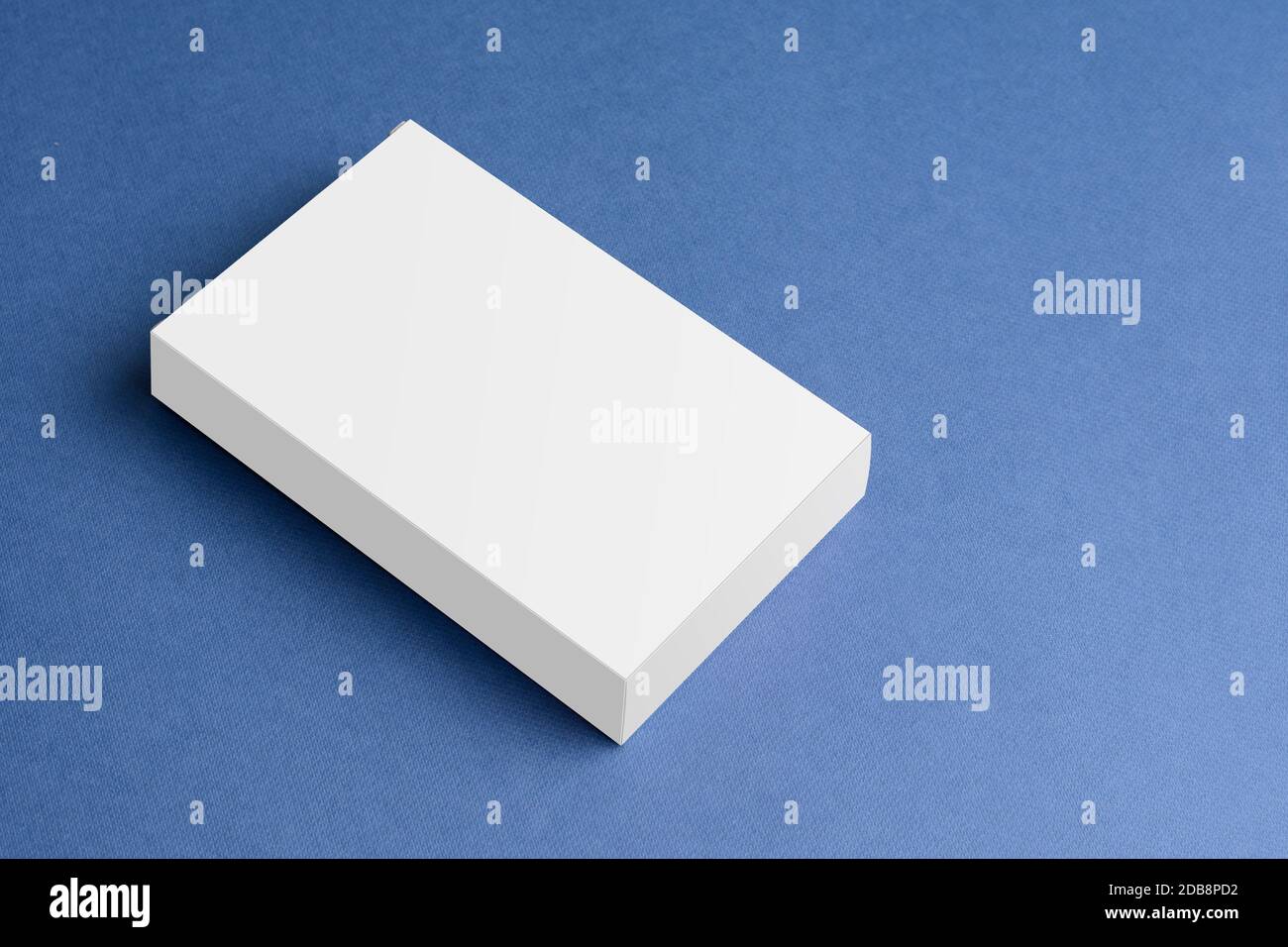 3d white box on blue background, mock up template ready for your design ...