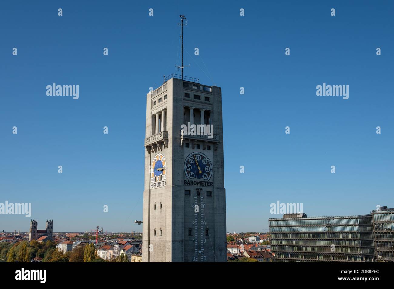 Tower of German museum in munich with blue sky Stock Photo - Alamy
