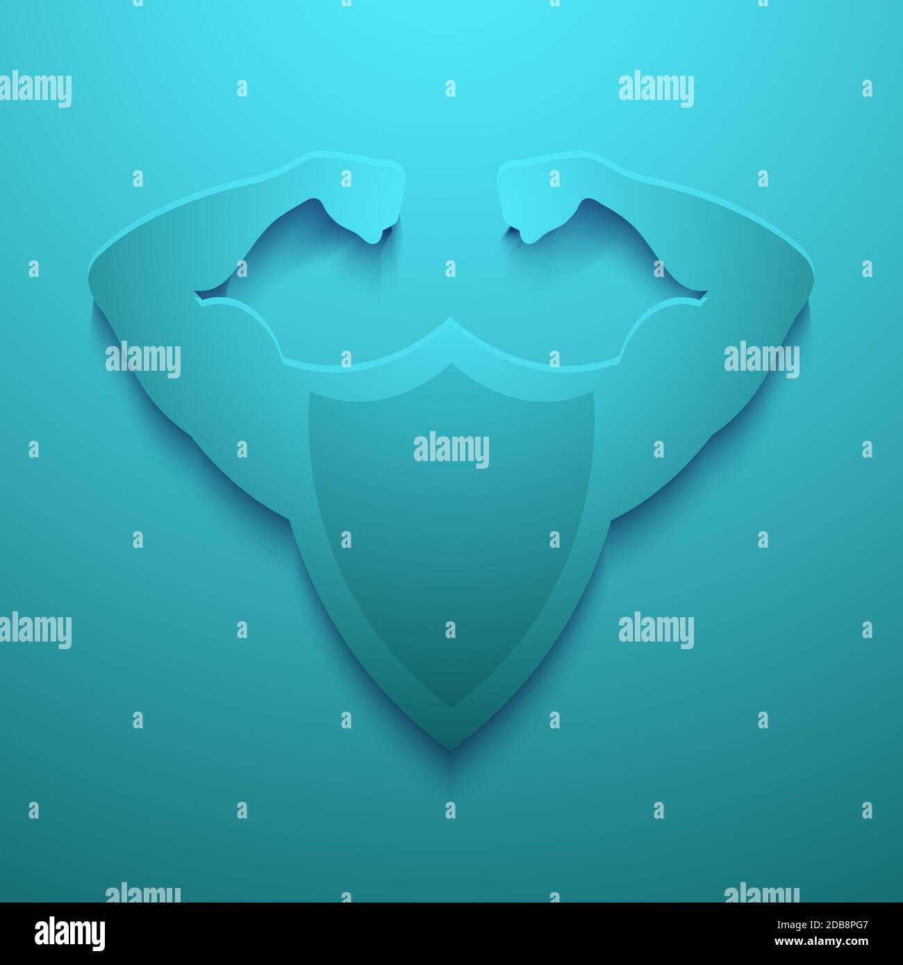Vector modern concept shield and muscle icon Stock Vector Image & Art ...