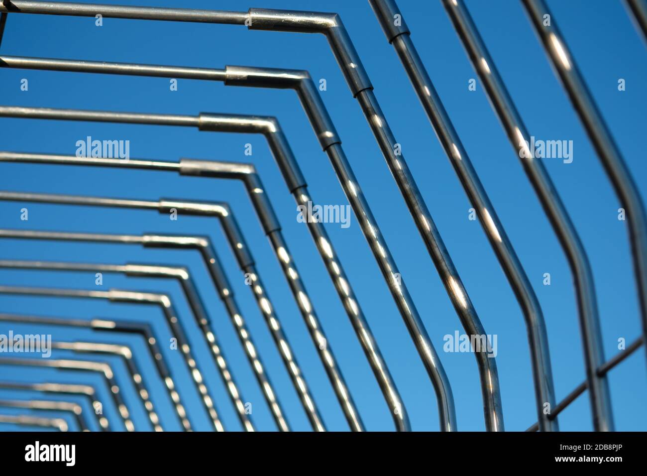 Stainless steel metall rods close-up Stock Photo - Alamy