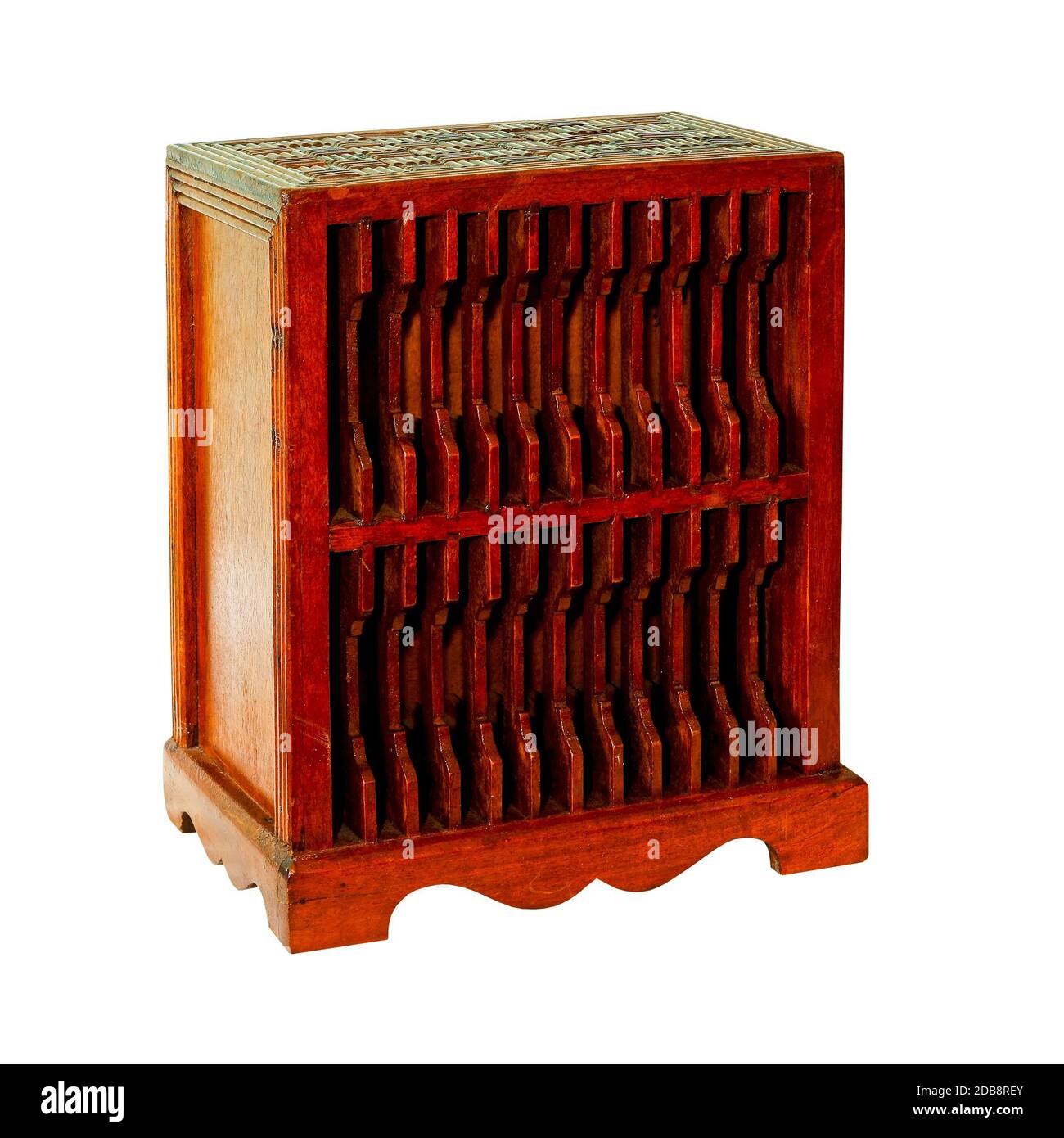 Wooden CD rack isolated included clipping path Stock Photo - Alamy