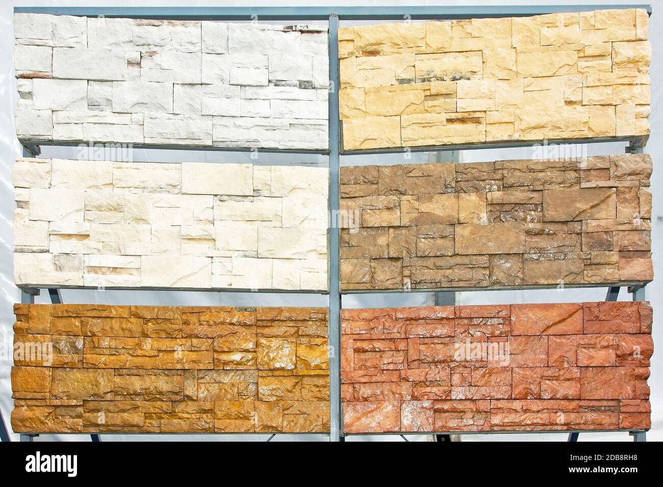 Six variations of stone tiles texture samples Stock Photo - Alamy