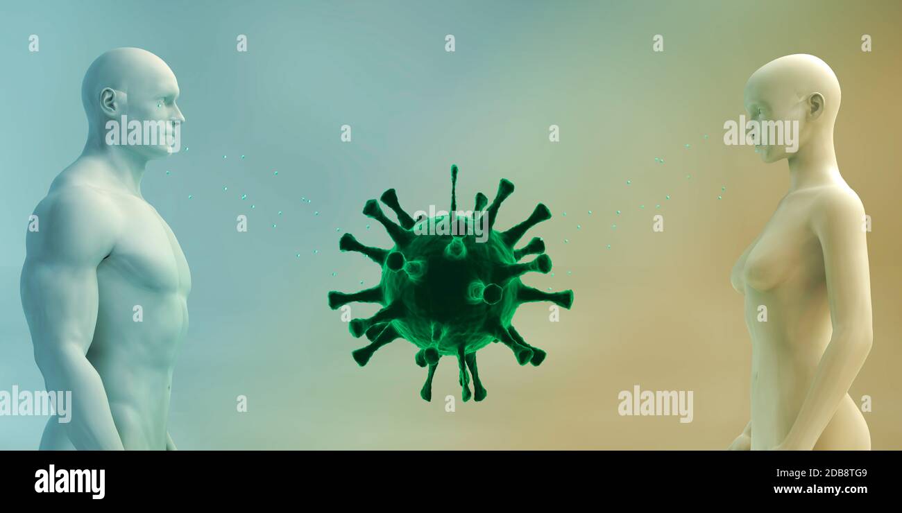 Coronavirus Covid-19 Spreading Through Droplets Virus Disease Concept ...