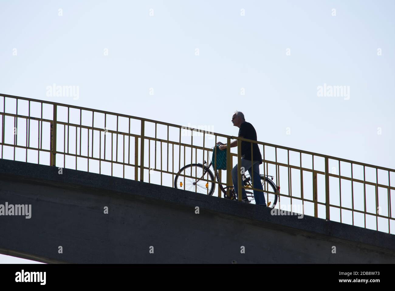 Banana bridge on the river Begej in the city of Zrenjanin Stock Photo ...