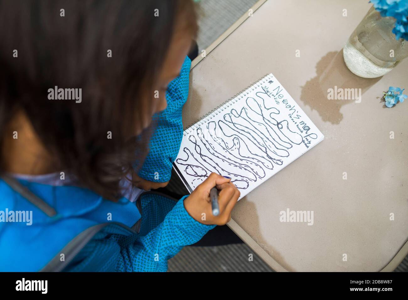 Young girl creates a treasure map Stock Photo - Alamy