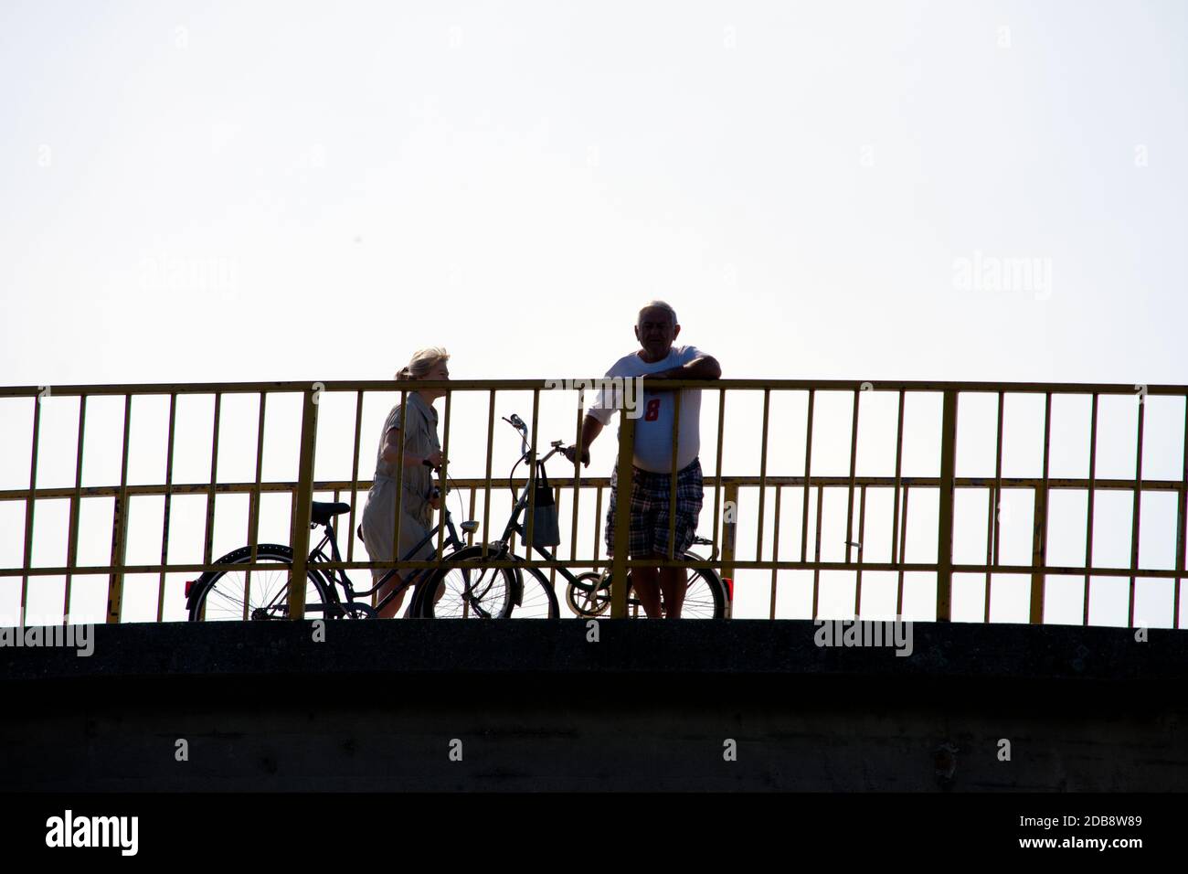 Banana bridge on the river Begej in the city of Zrenjanin Stock Photo ...