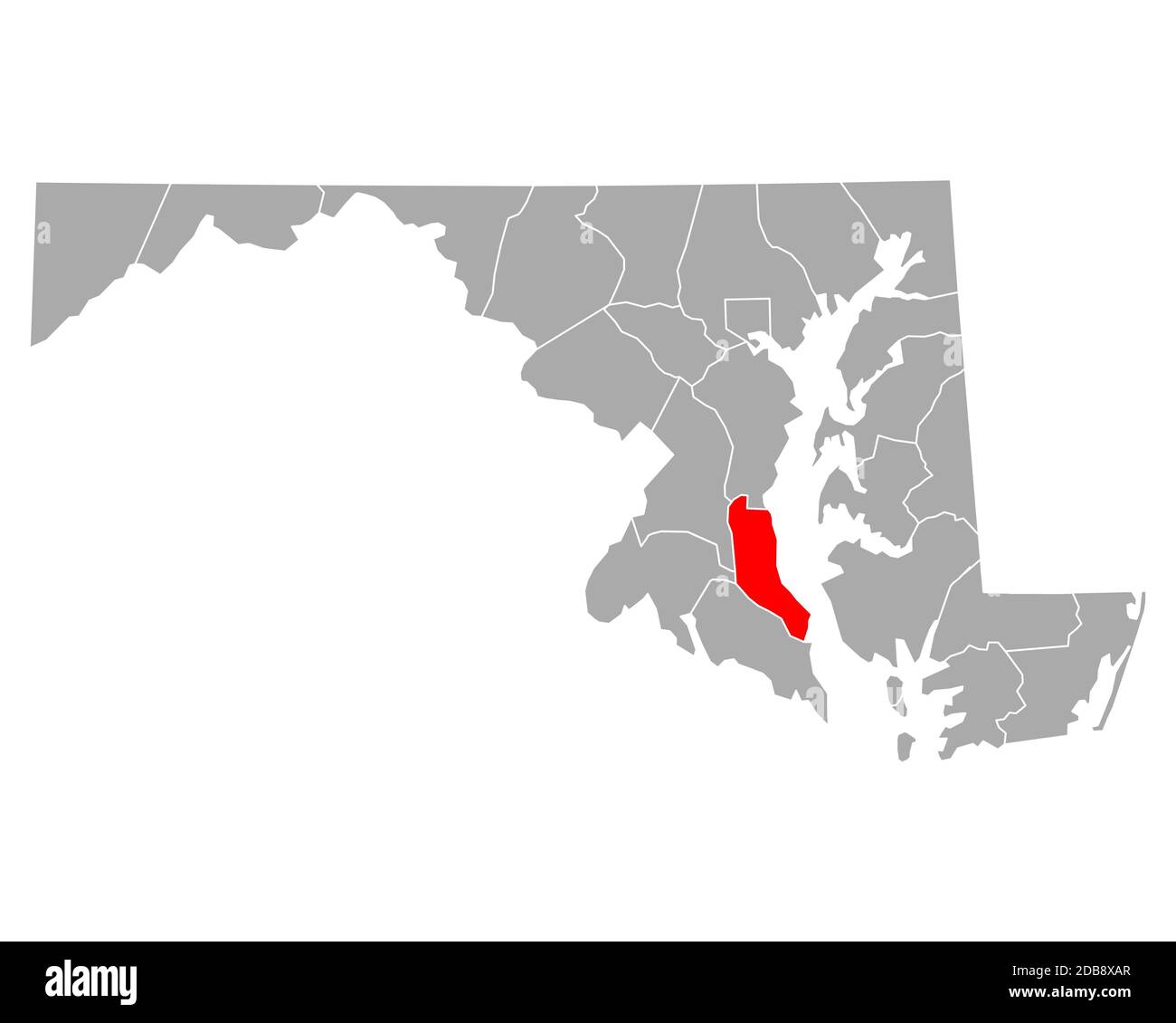 Map of Calvert in Maryland Stock Photo - Alamy