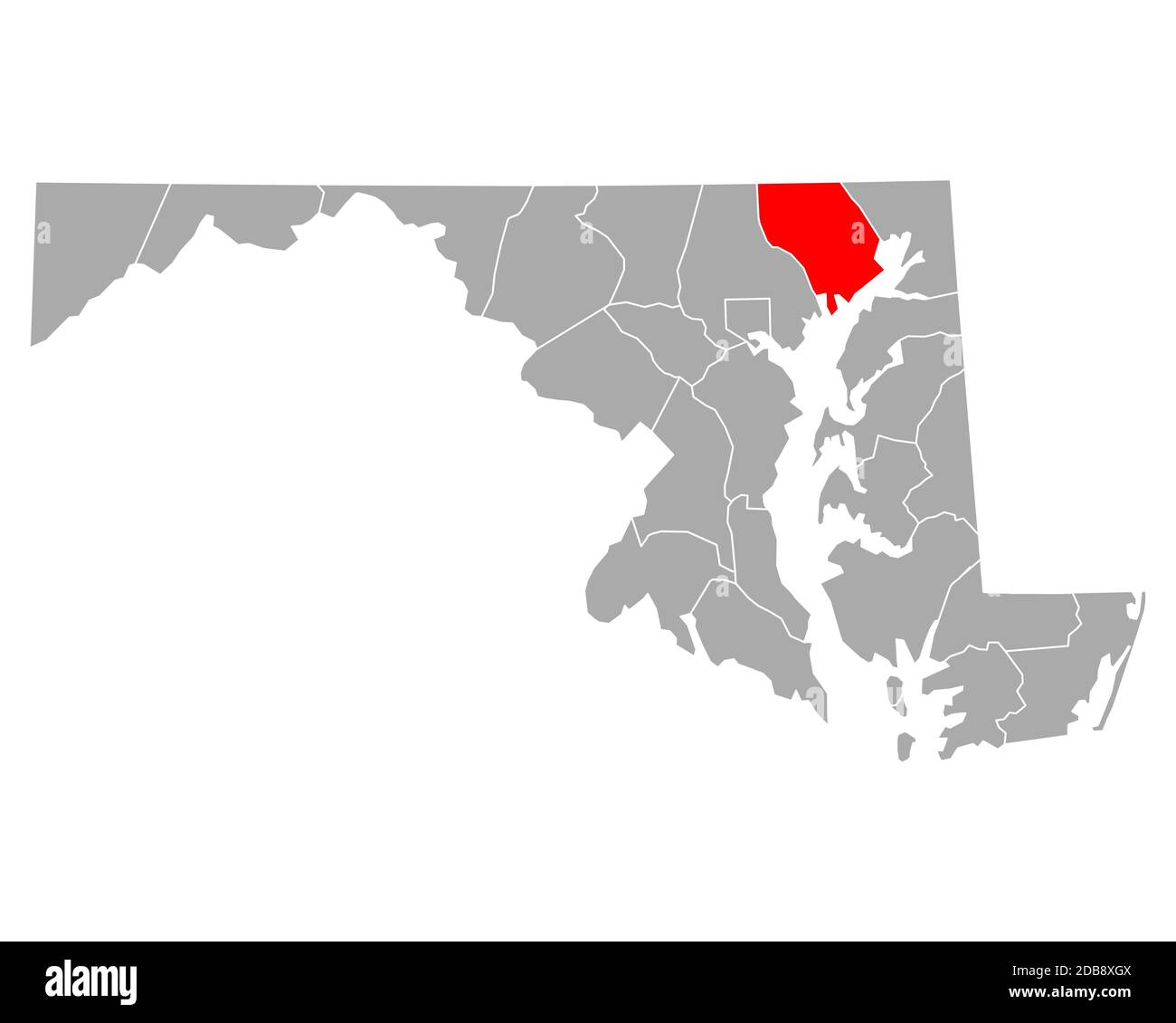 Map of Harford in Maryland Stock Photo - Alamy