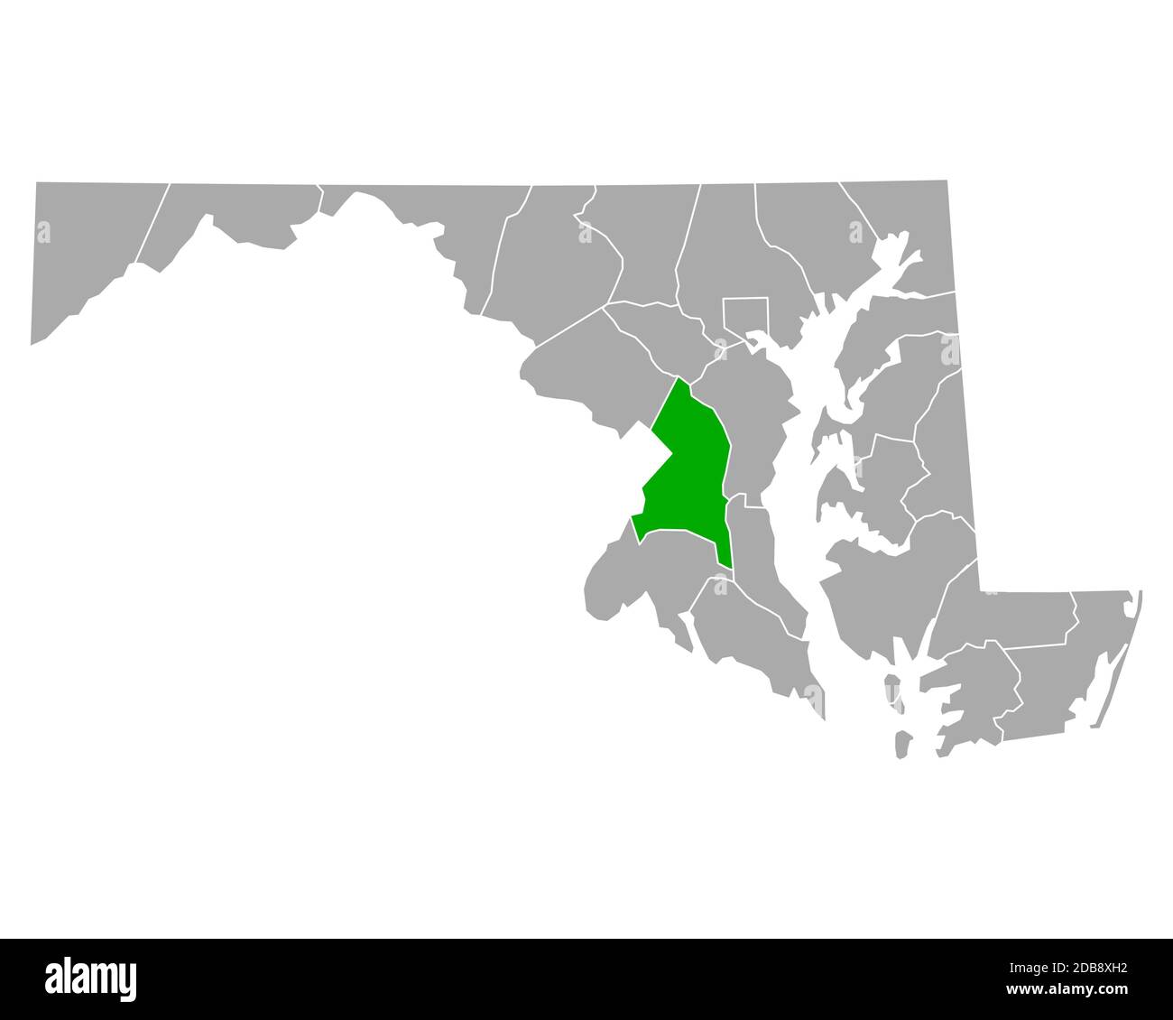 Map of Prince George in Maryland Stock Photo - Alamy