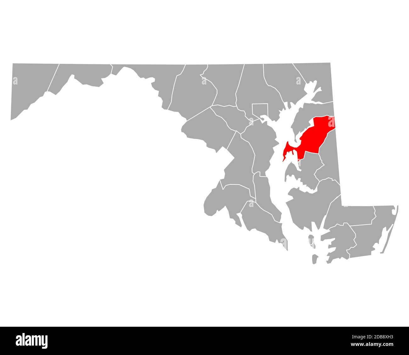 Map of Queen Anne in Maryland Stock Photo - Alamy