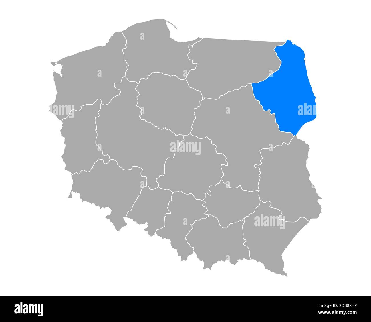 Map of Podlaskie in Poland Stock Photo - Alamy