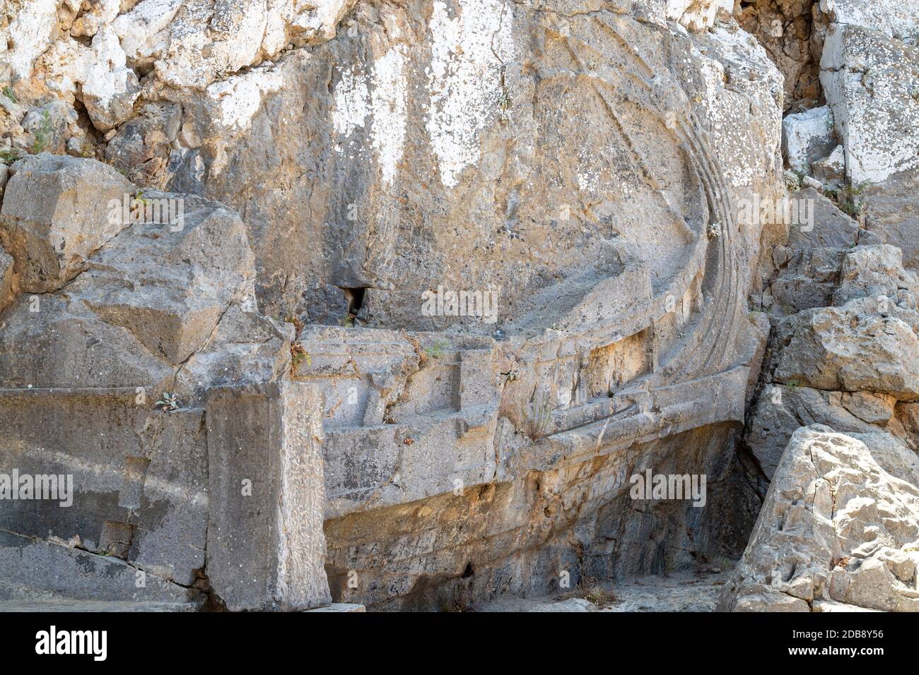 Ruins of the acropolis of Lindos on Rhodes island, Greece on a sunny ...