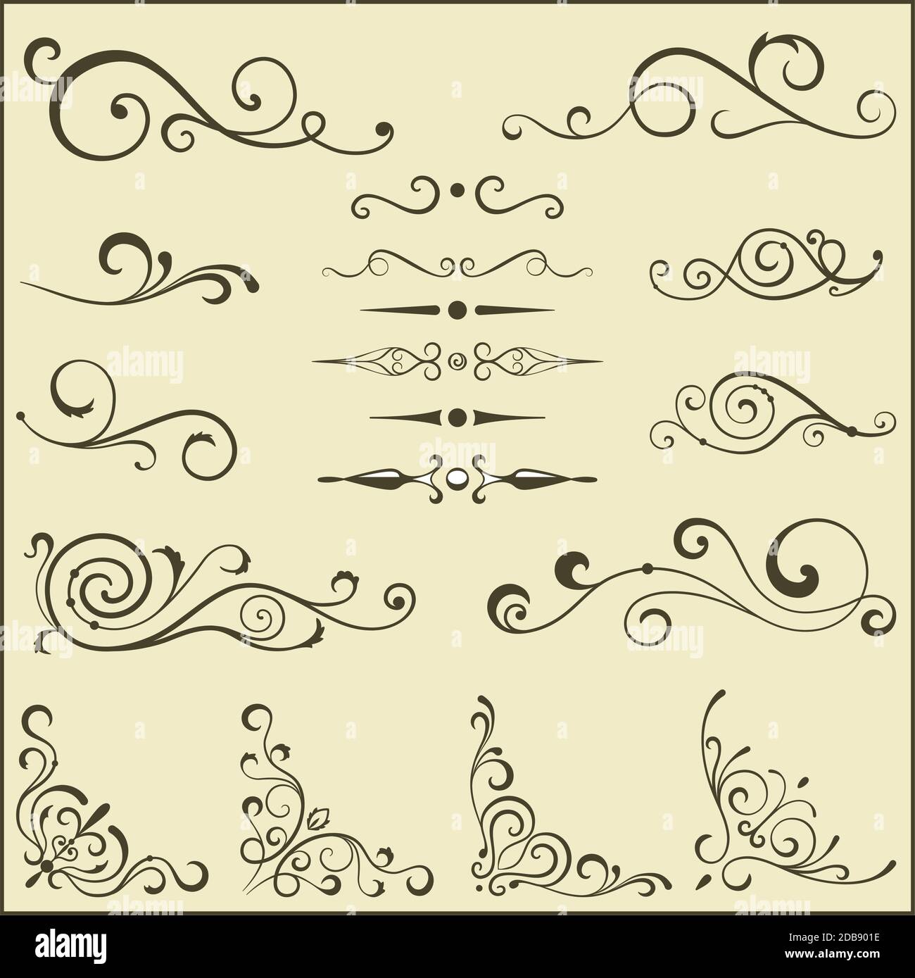 Set of vector swirl elements for design Stock Vector Image & Art - Alamy