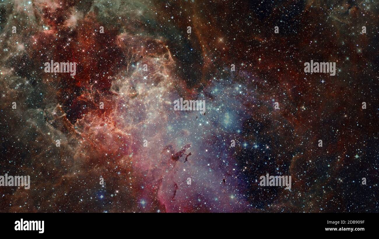 Deep space art. Nebulas, galaxies and stars in beautiful composition ...