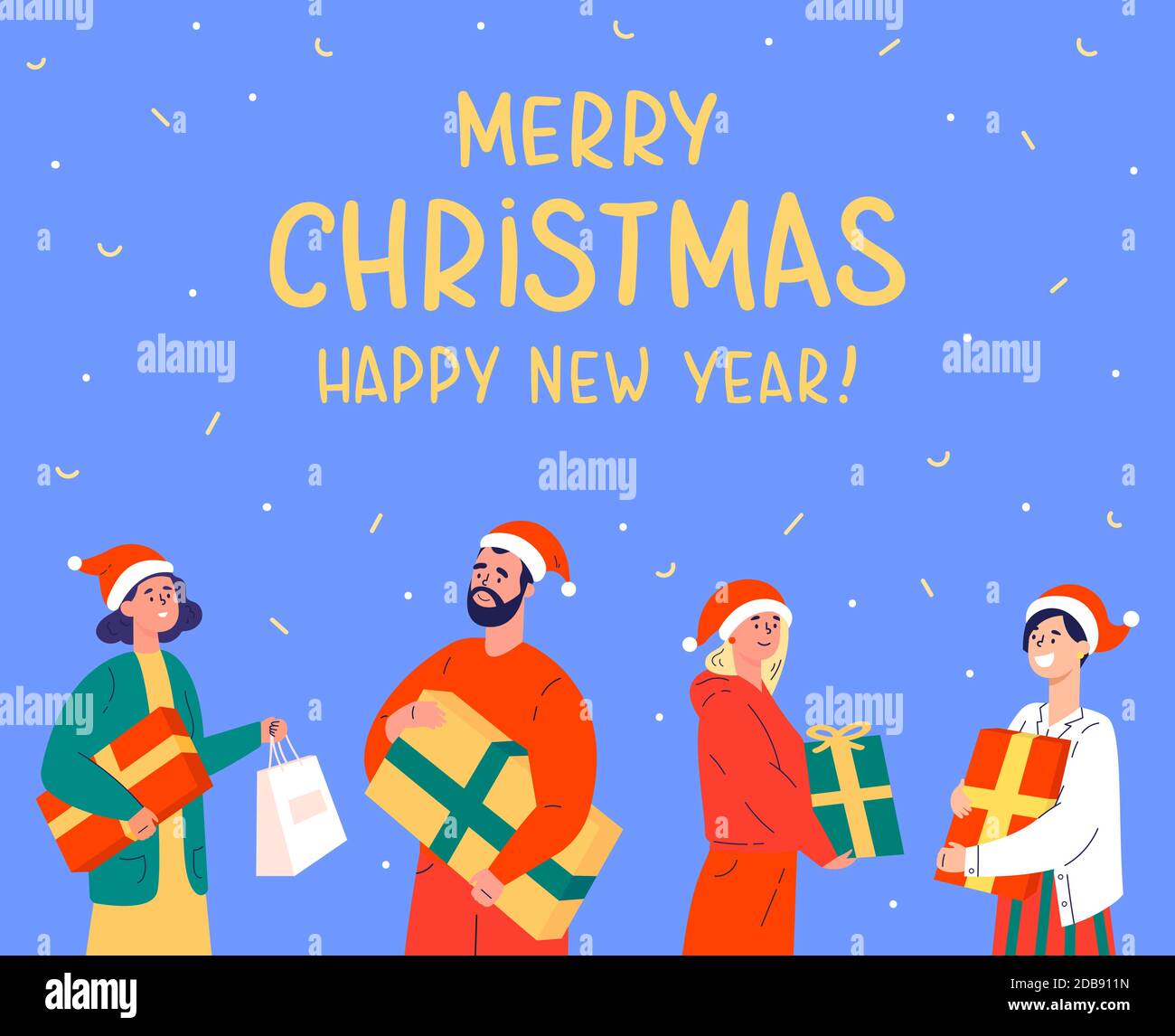 Woman beautiful christmas gift Stock Vector Images - Alamy