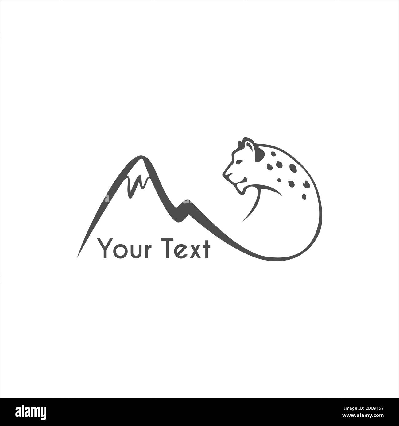 leaping snow leopard logo sign emblem vector illustration Stock Photo ...