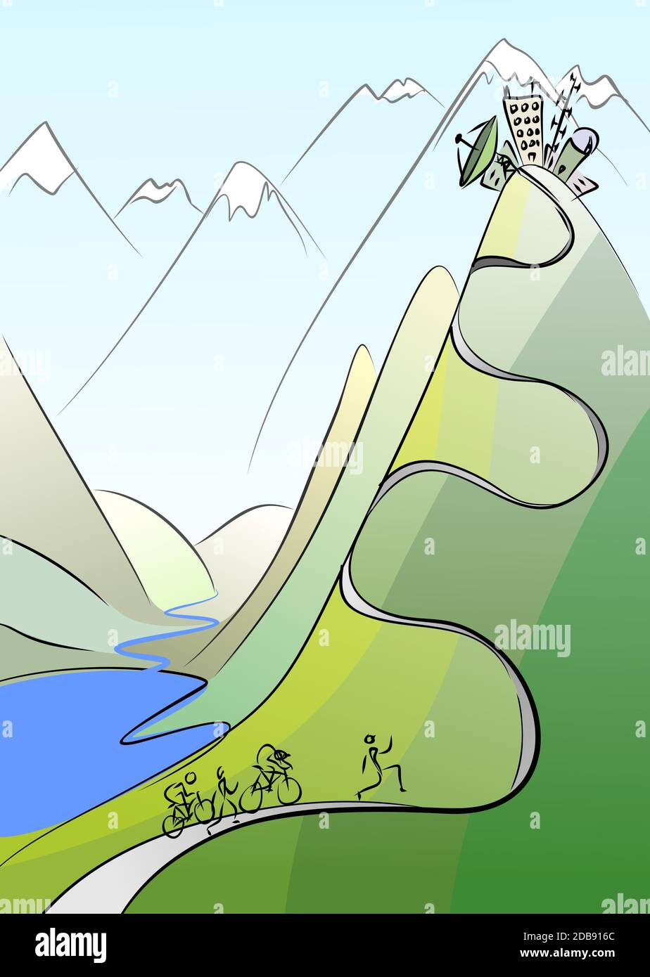 Snow Mountain Cartoon Design High Resolution Stock Photography and ...