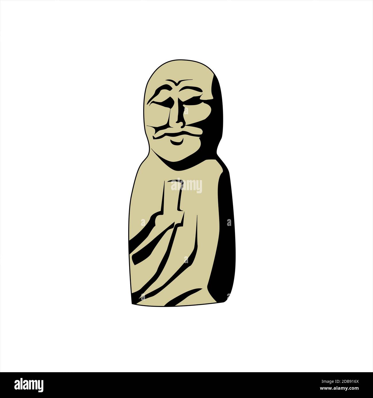 Stone idol balbal are scattered on the Kazakh steppe, a monument of the ...