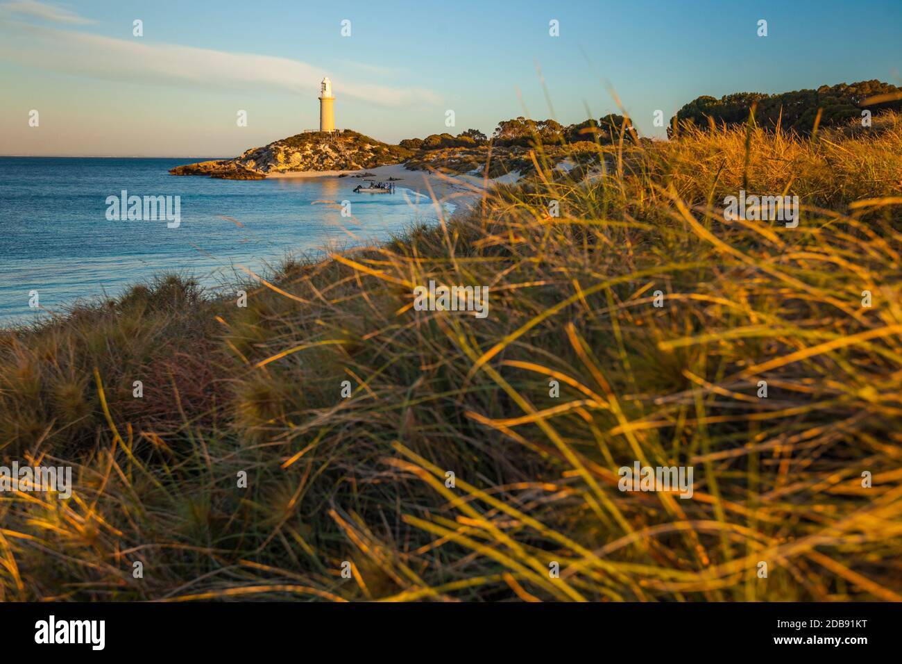 Bathurst Lighthouse and Pinky Beach, Rottnest Island, Australia Stock ...