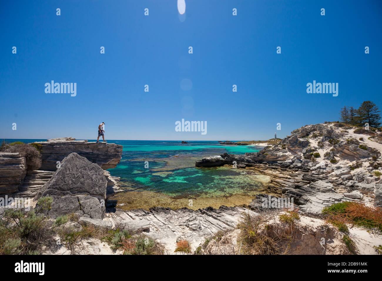 Exploring The Basin, Longreach Bay, Rottnest Island, Australia Stock ...