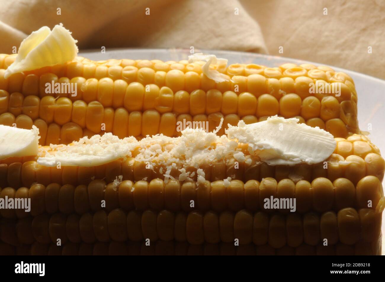 Corn with butter and parmesan cheese Stock Photo - Alamy