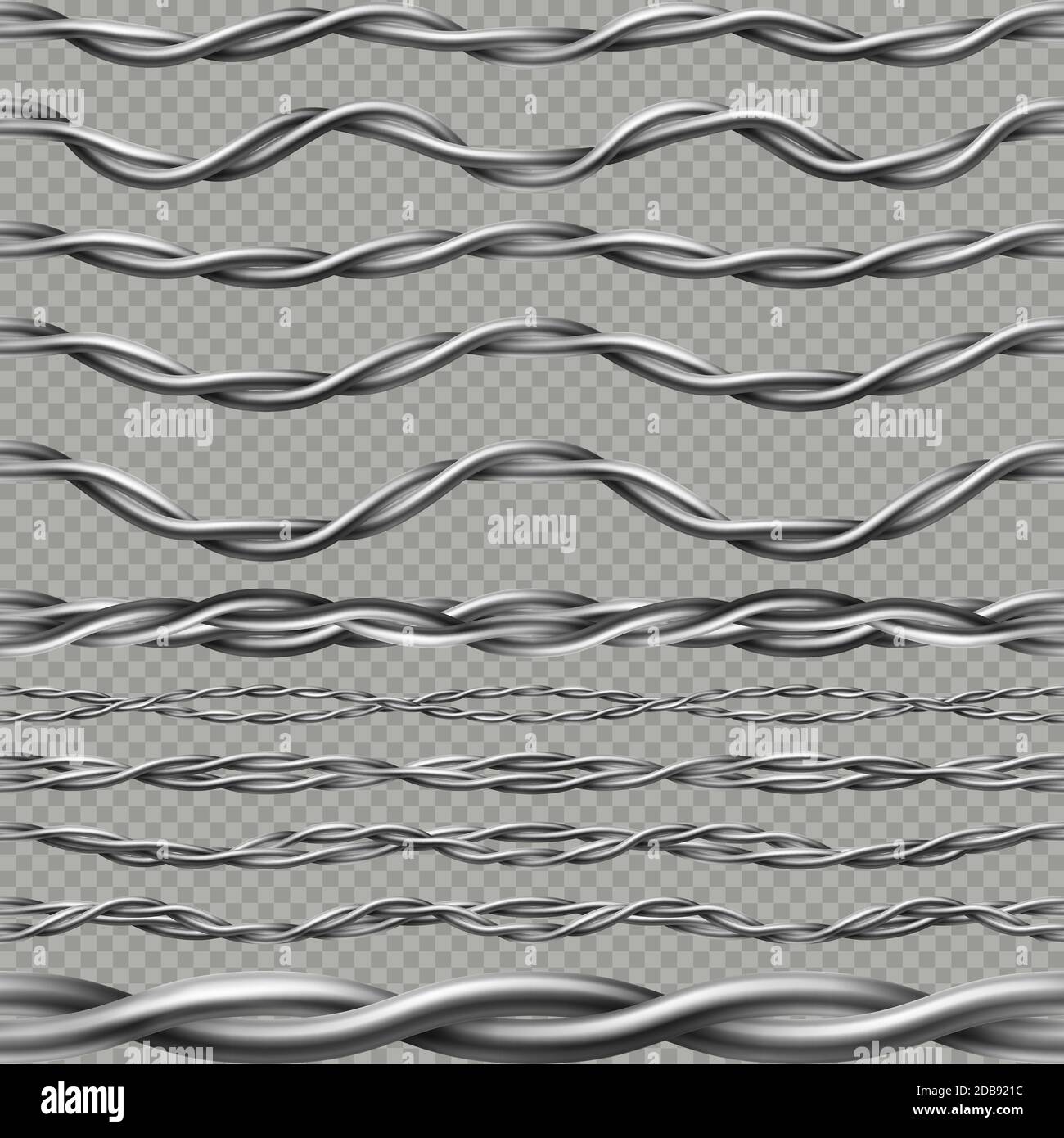 Seamless realistic electrical wires cables border. Flexible endless ...