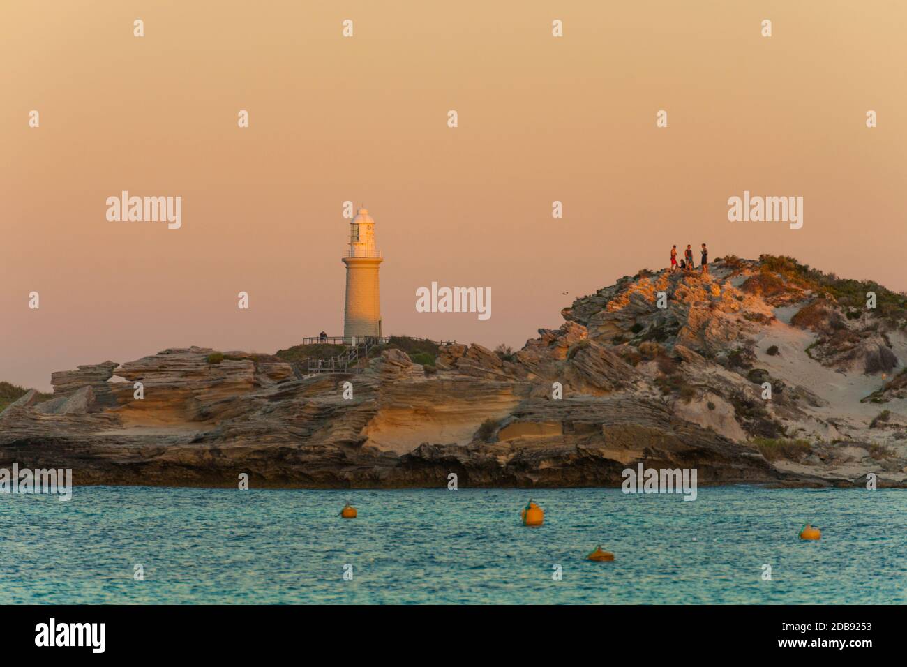 Bathurst Lighthouse and Pinky Beach, Rottnest Island, Australia Stock ...