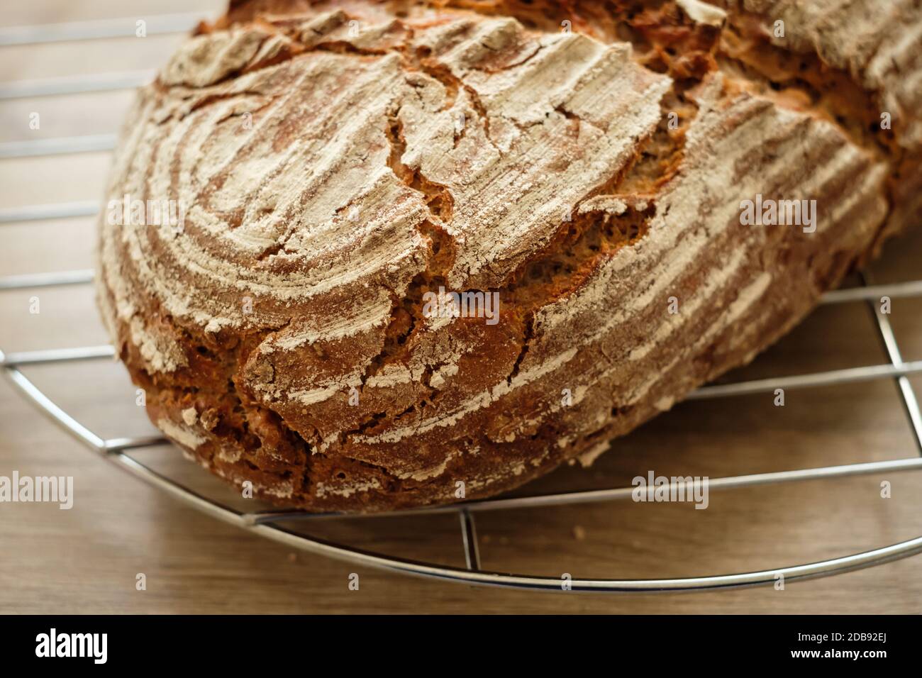 Homemade rye bread close-up with flour Stock Photo - Alamy