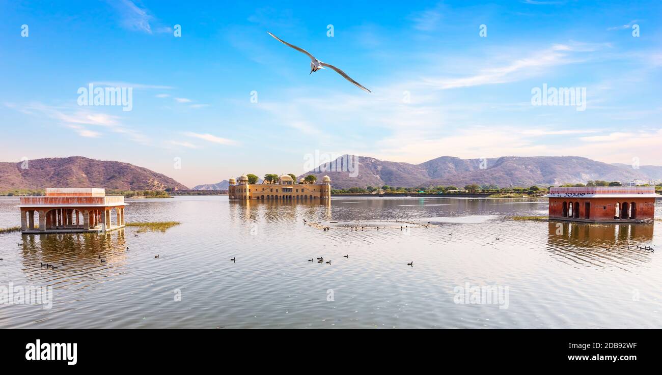 Man Sagar Lake and Jal Mahal Palace, Jaipur, India Stock Photo - Alamy