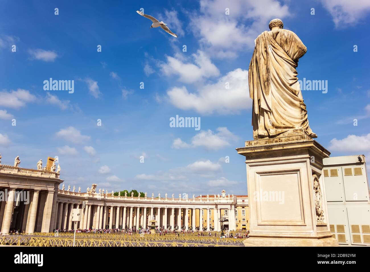 St. Peter's Square and a monument Pope Pius IX in the Vatican City ...