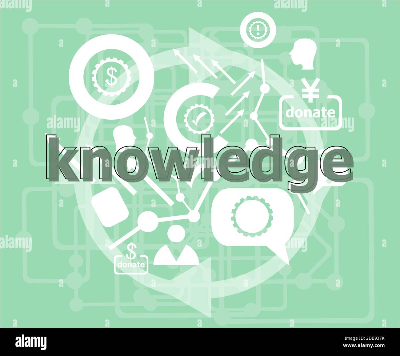 Text Knowledge. Education concept . Infographics collection icons of ...