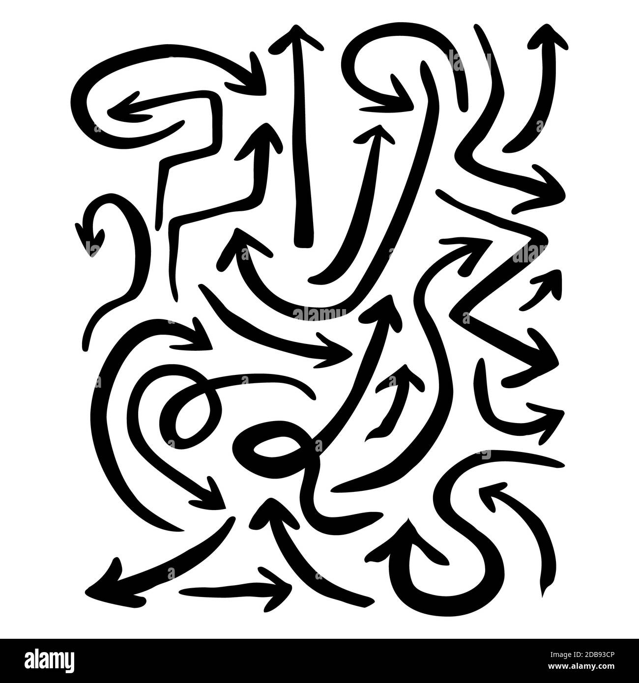 Doodle arrows Cut Out Stock Images & Pictures - Alamy