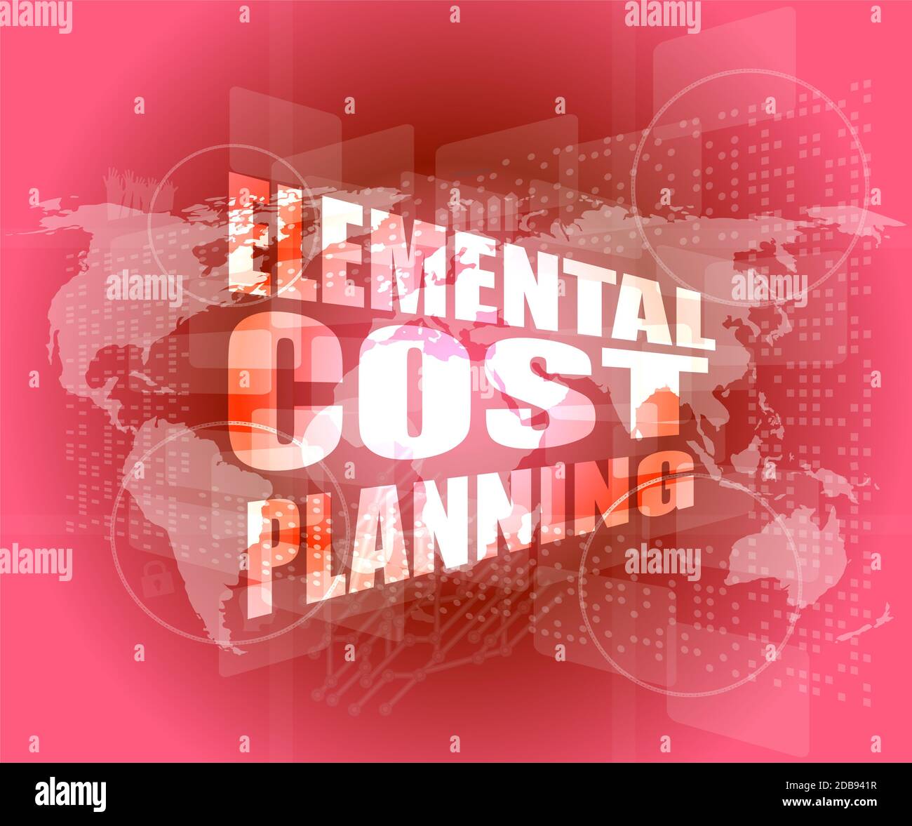 elemental cost planning word on business digital touch screen Stock ...