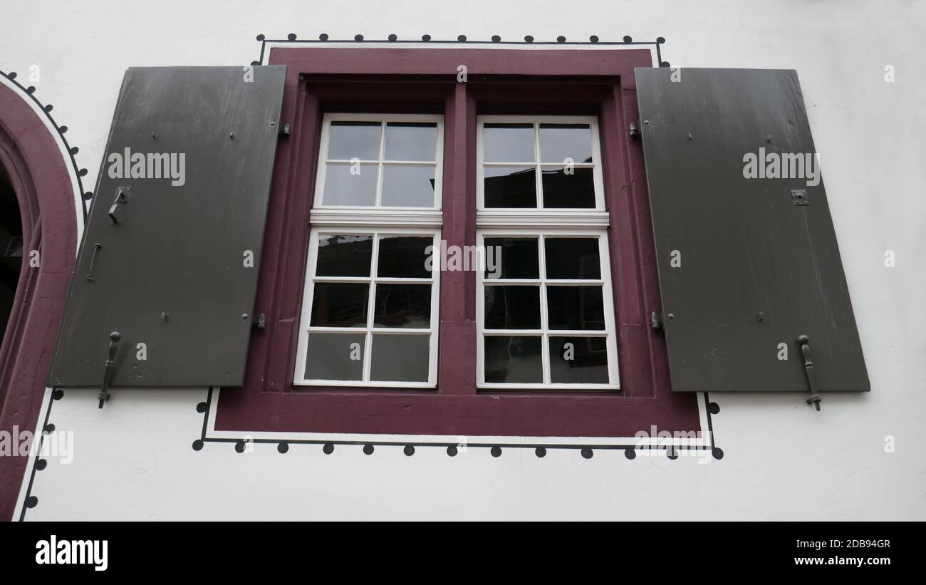 Windows with shutters. Basel old town Stock Photo - Alamy