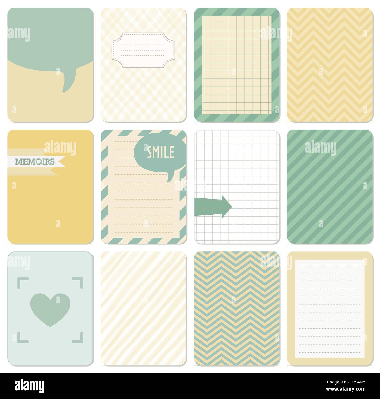 Vector set of journaling card Stock Vector Image & Art - Alamy