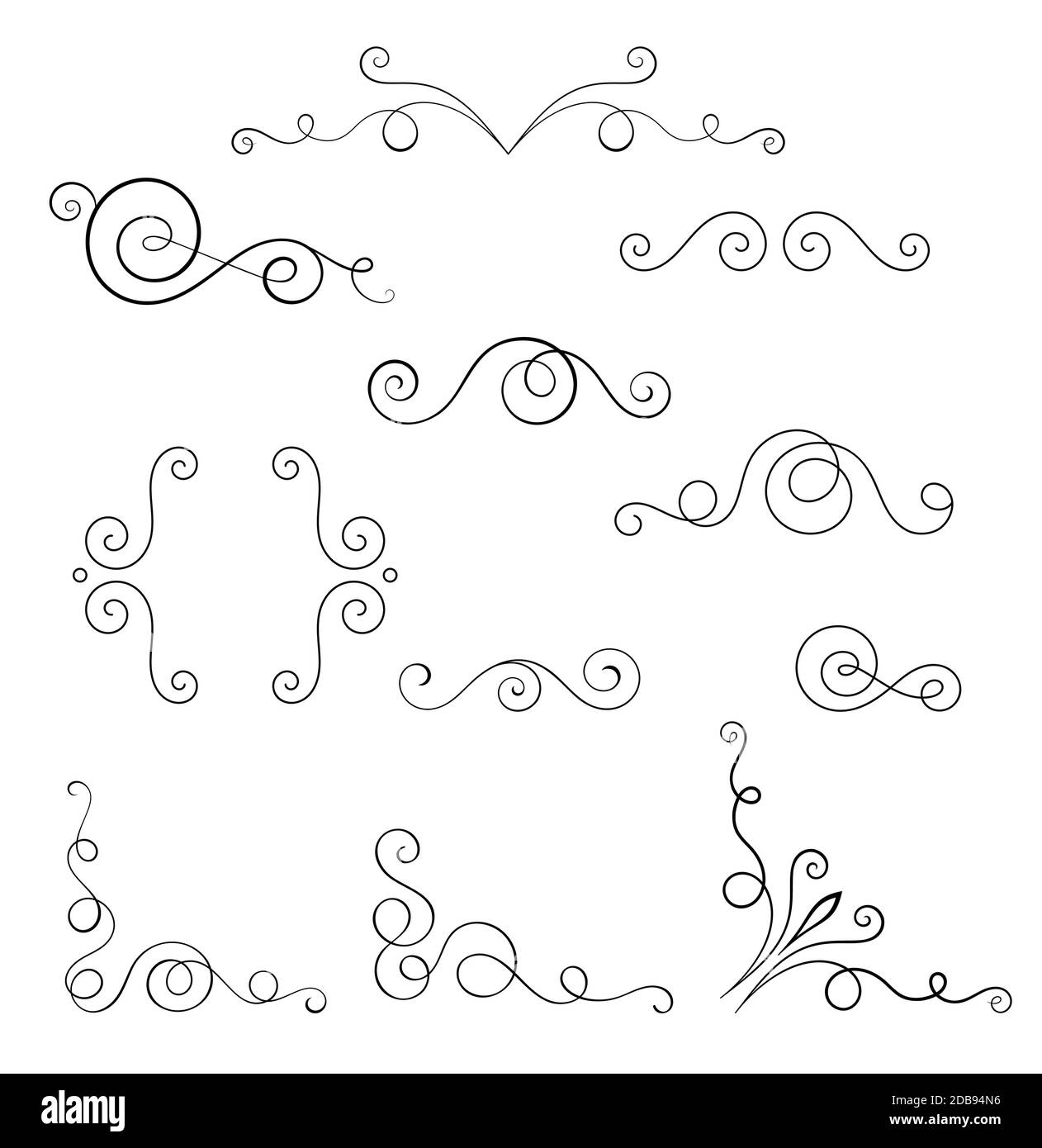 Detailed line art set Cut Out Stock Images & Pictures - Alamy