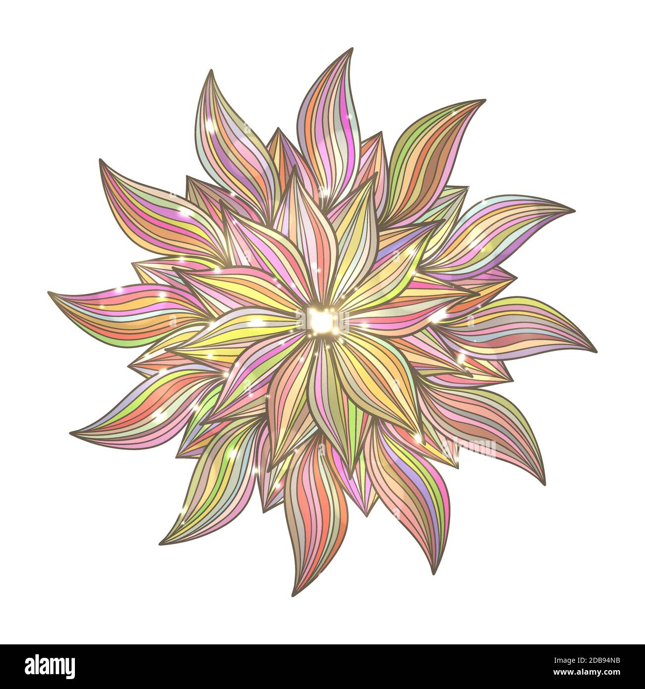Beautiful colorful flower with shine Stock Vector Image & Art - Alamy