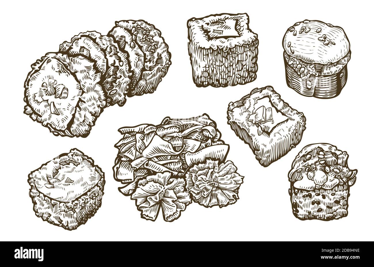 Sushi asian food sashimi Stock Vector Images - Alamy