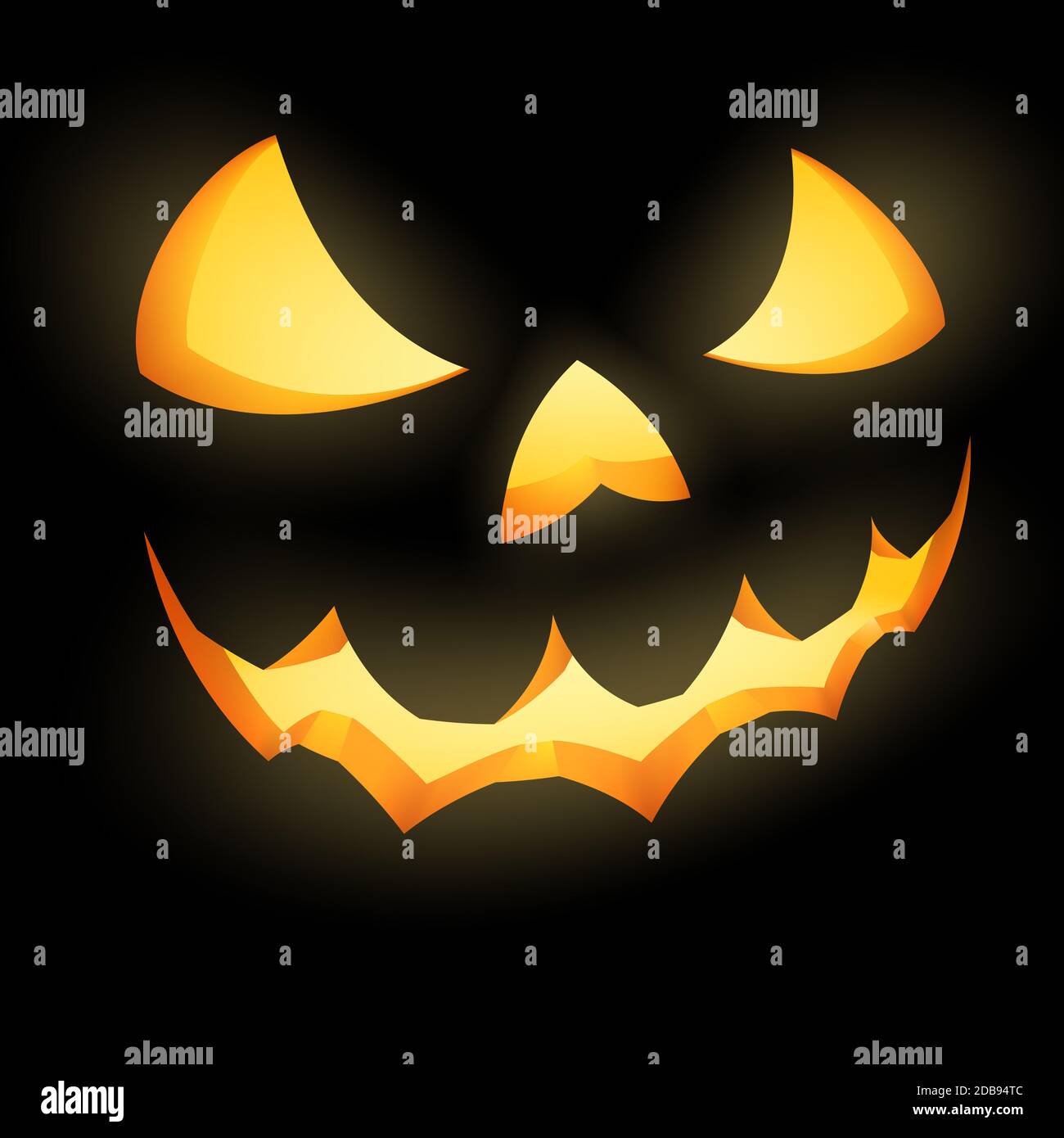 Grinning Jack O Lantern on black background. EPS 10 vector file ...