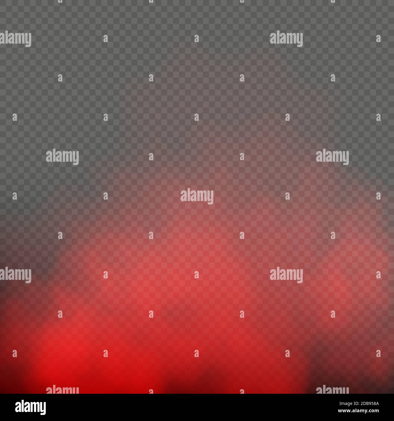 Red fog or mist color special smoke effect isolated on transparent ...