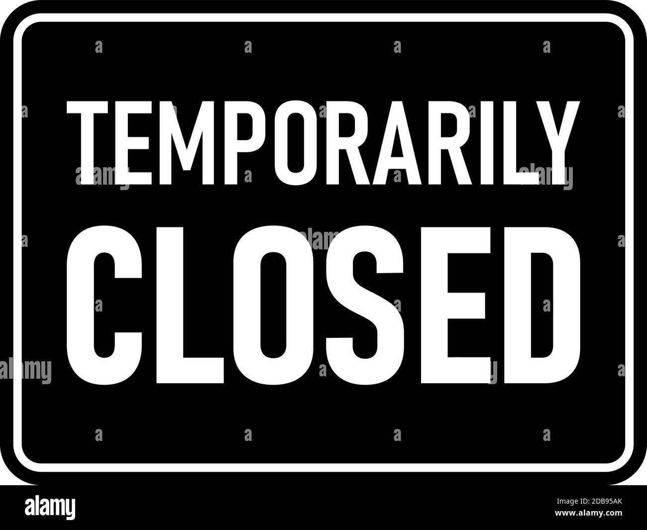 Temporarily Closed Horizontal Red and White Warning Sign with an Aspect ...