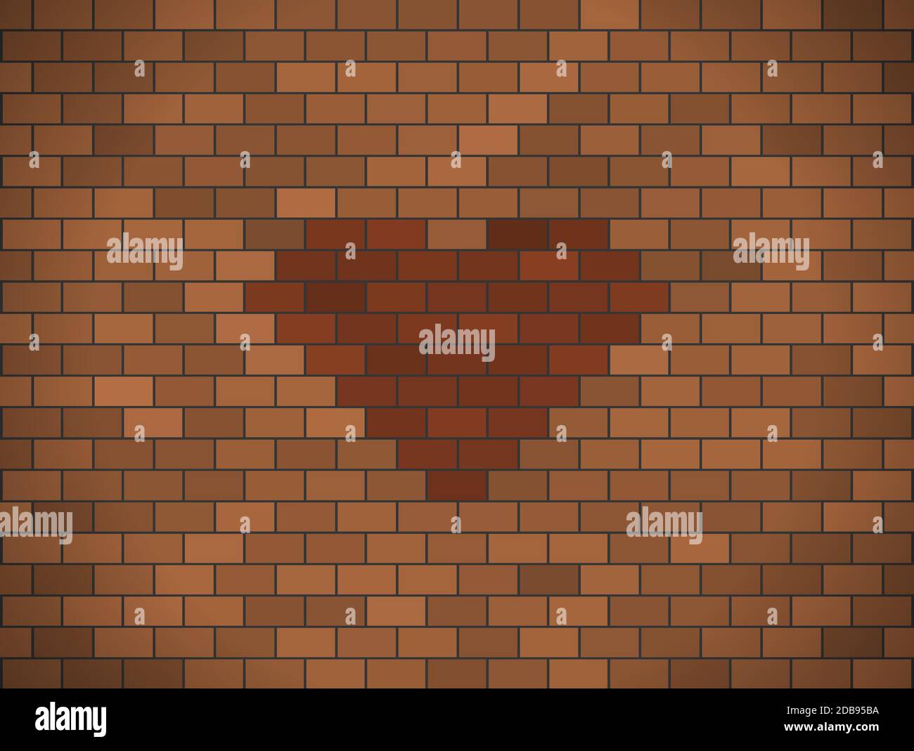 Brown brick wall with red heart Stock Vector Image & Art - Alamy